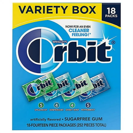 Orbit Gum Sugar Free Mint Chewing Gum Bulk Variety Pack, 18 ct ...