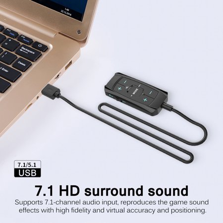 USB Sound Card 7.1 Stereo Sound External USB Sound Game Console USB ...