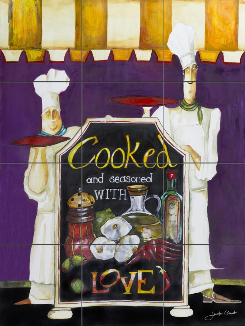 Tile Mural Kitchen Backsplash - Cooked With Love-JG - by Jennifer ...