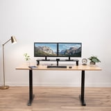 VIVO Black Wood 39" Wide Desktop Stand Ergonomic TV Monitor Riser Desk ...