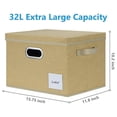 Extra Large Storage Bins with Lids [3-Pack], Linen Fabric Foldable ...