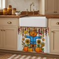 Autumn Cabinet Curtains 11" W x 13" L, Harvest Cartoon Scerecrow ...