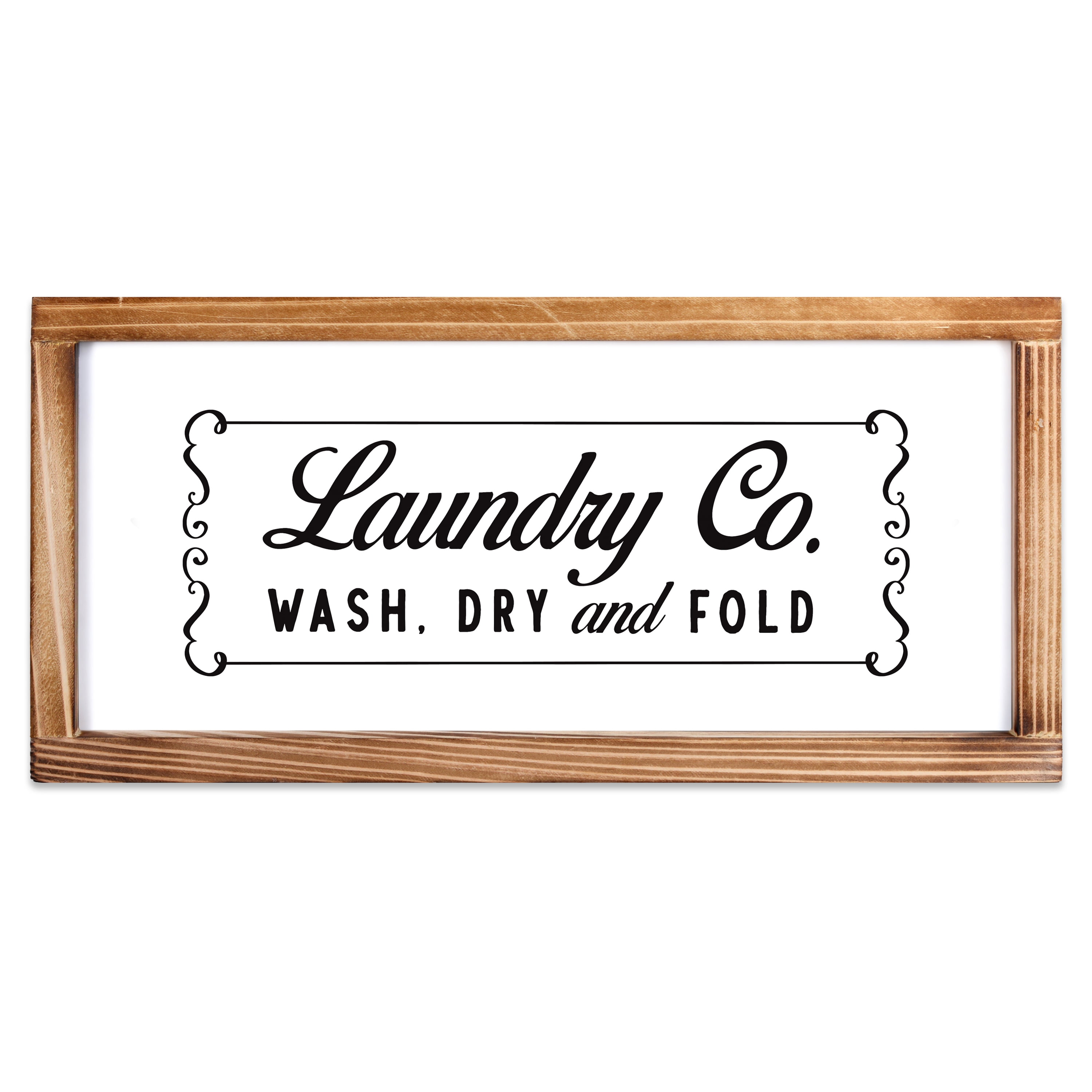 Laundry Co Sign Wash Dry Fold Laundry Sign - Rustic Farmhouse Decor for ...