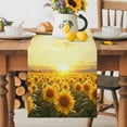 Burlap Table Runner 120 Inches Long, Natural Garden Sunflower Sunset ...