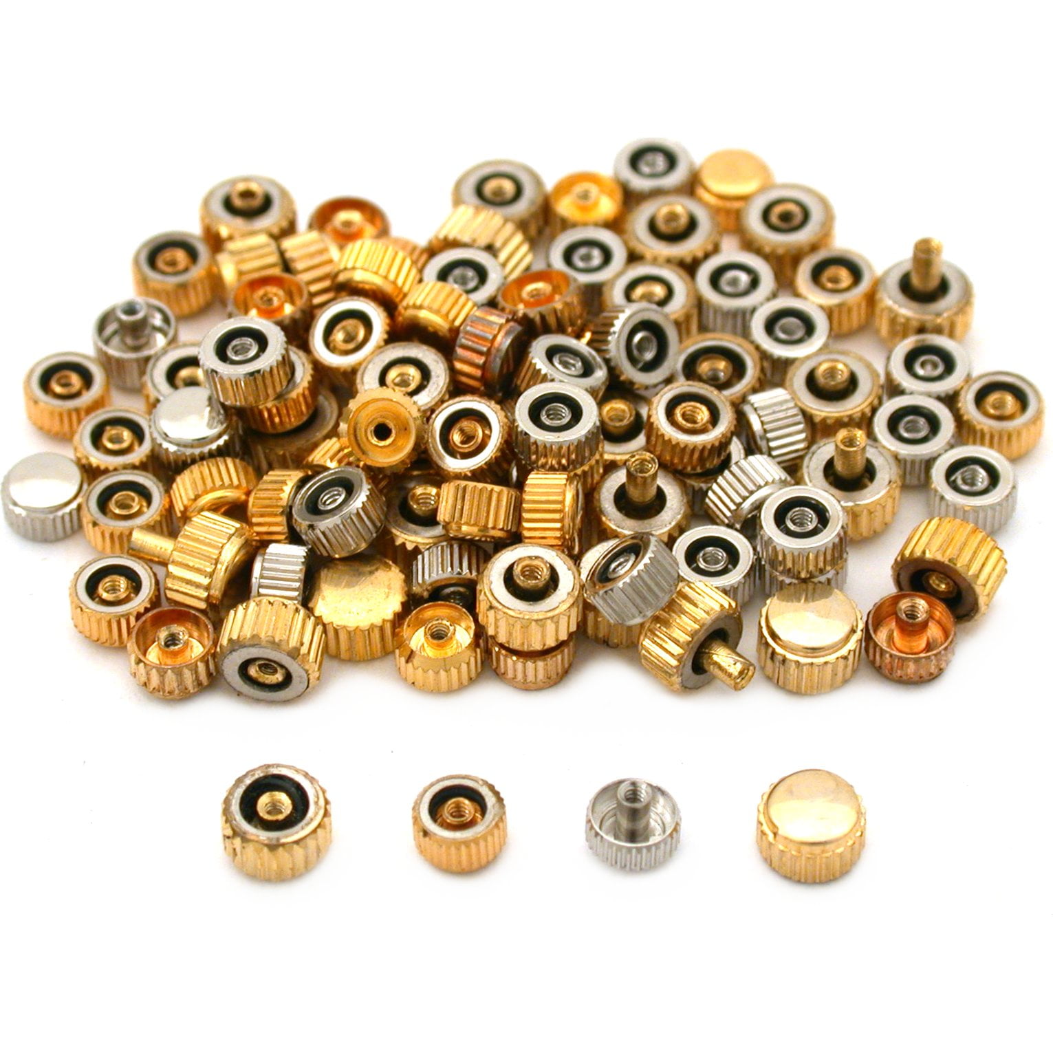 100 Quartz Watch Crown Buttons Assortment Repair Parts - Walmart.com