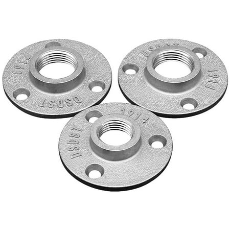 SICED 3 PCS Malleable Threaded Floor Flange 1/2 Inch Aluminum Alloy ...