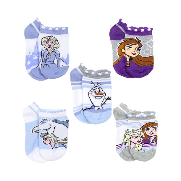 Disney Frozen 2 Elsa Anna Girls Toddler 5 Pack No-Show Socks Set ...