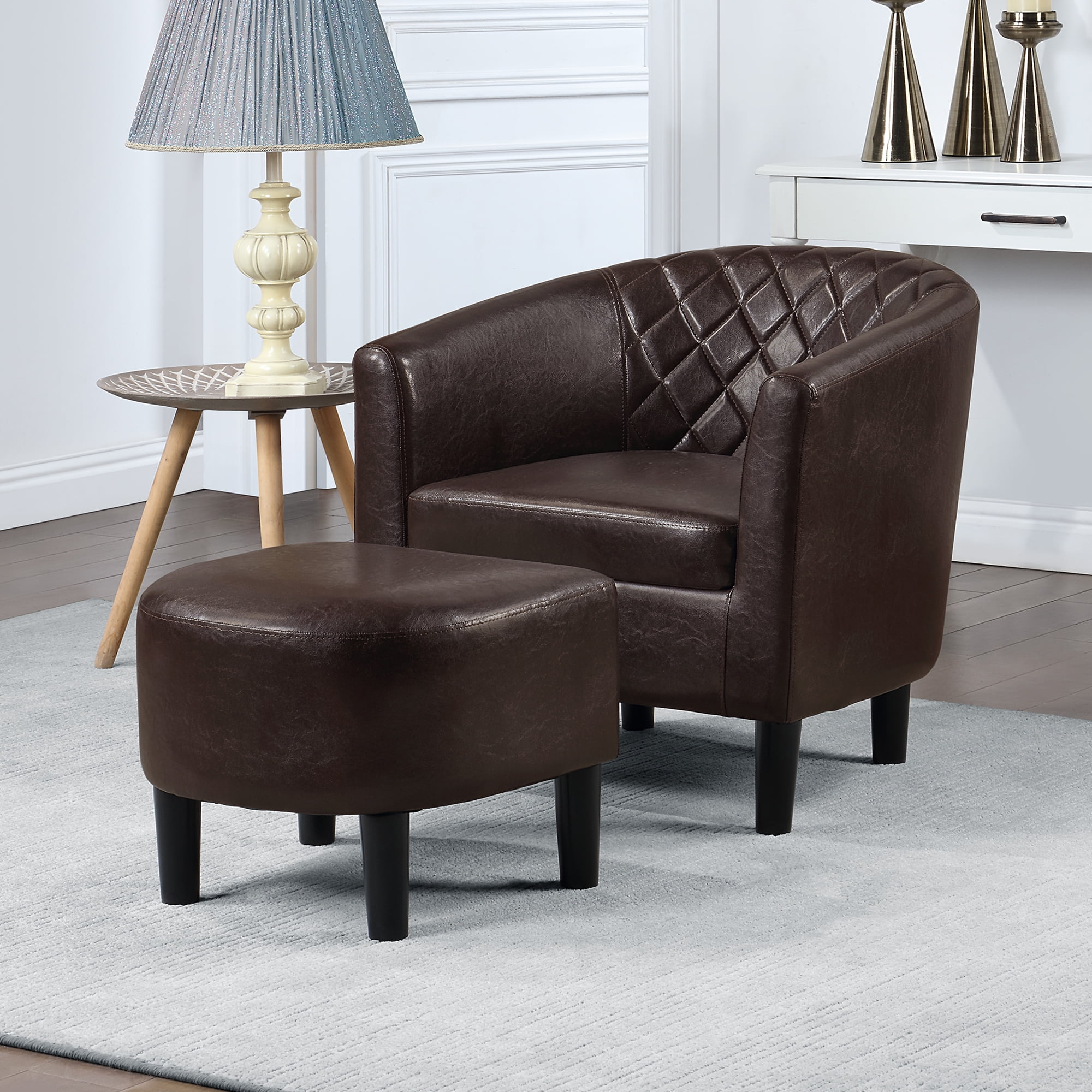 Convenience Concepts Take a Seat Roosevelt Accent Chair with Ottoman ...