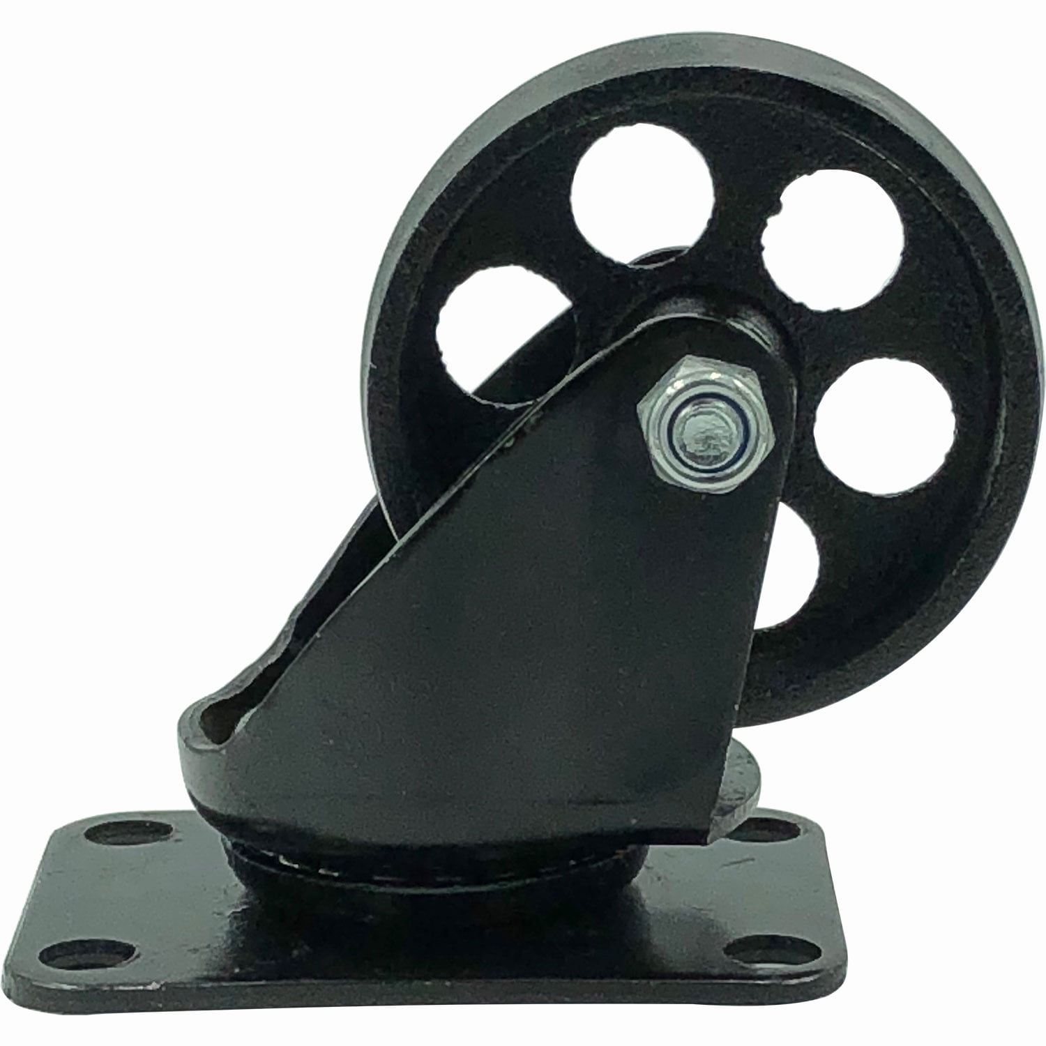 Buy 4 All Black Metal Swivel Plate Caster Wheels Heavy Duty High-gauge ...