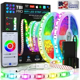 6.6ft Smart LED Strip Light Kit Trimmable Dimmable RGB Flexible Color ...
