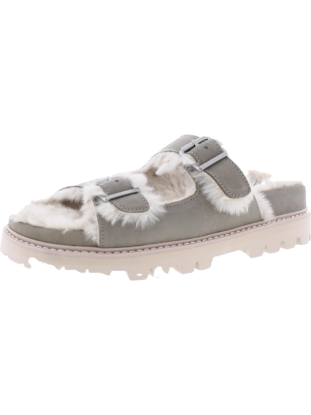 Dolce Vita Womens Neelo Faux Fur Slip On Platform Sandals - Walmart.com