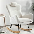 paproos Modern Teddy Fabric Rocking Chair, Accent Rocker Chair with ...