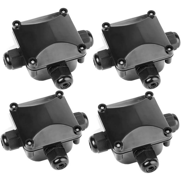 HAHDAXIA Junction Box Set, 4 Pack 3 Way Waterproof IP68 Outdoor ...