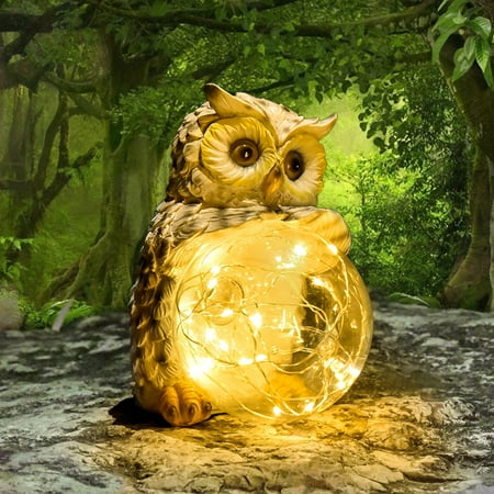 Owl Garden Light Handcrafted LED Solar Decorative Light Perfect Garden ...