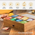 Bamboo Tea Bag Organizer with Display Storage Holder - 8 Compartment ...