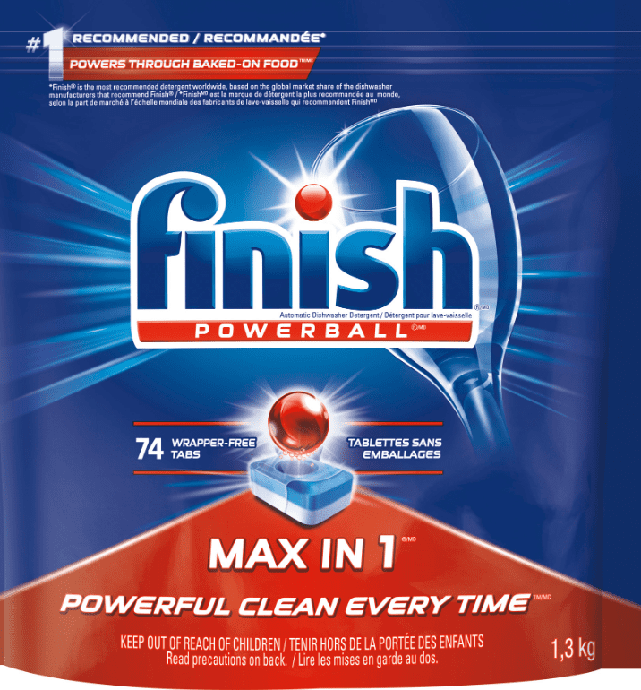 Finish Powerball Max in 1 Automatic Dishwasher Detergent Tabs, 74 Tabs ...