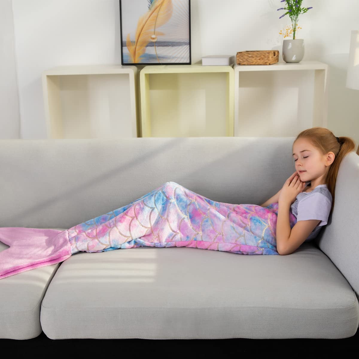 Click here for Cosusket Mermaid Tail Blankets Glittering Wearable... prices