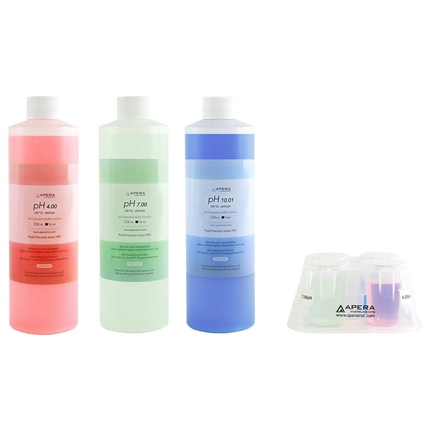 Apera Instruments AI1116 pH Calibration Solution Kit (7.00, 4.00, 10.01 ...