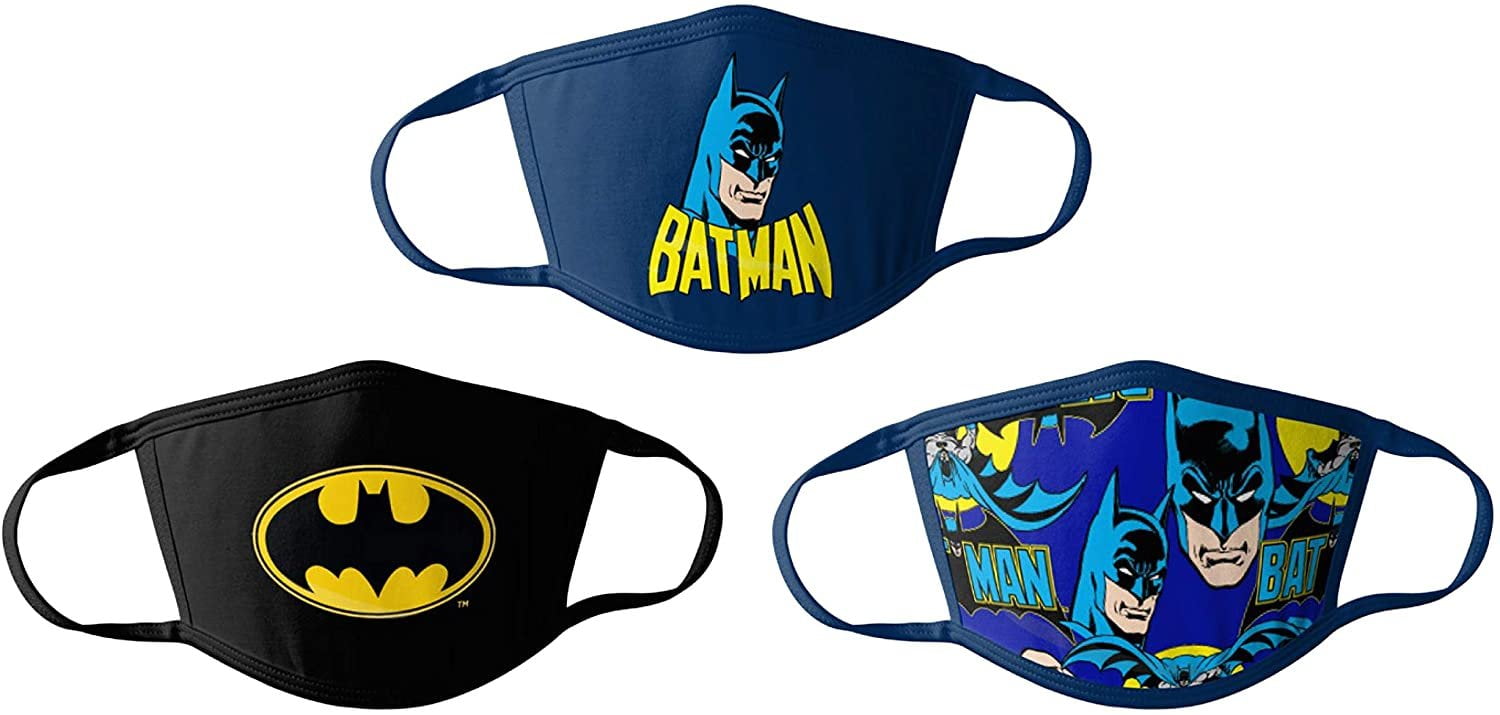 Batman Adult Cloth Face Masks Cotton Pack of 3 Washable Reusable Non ...