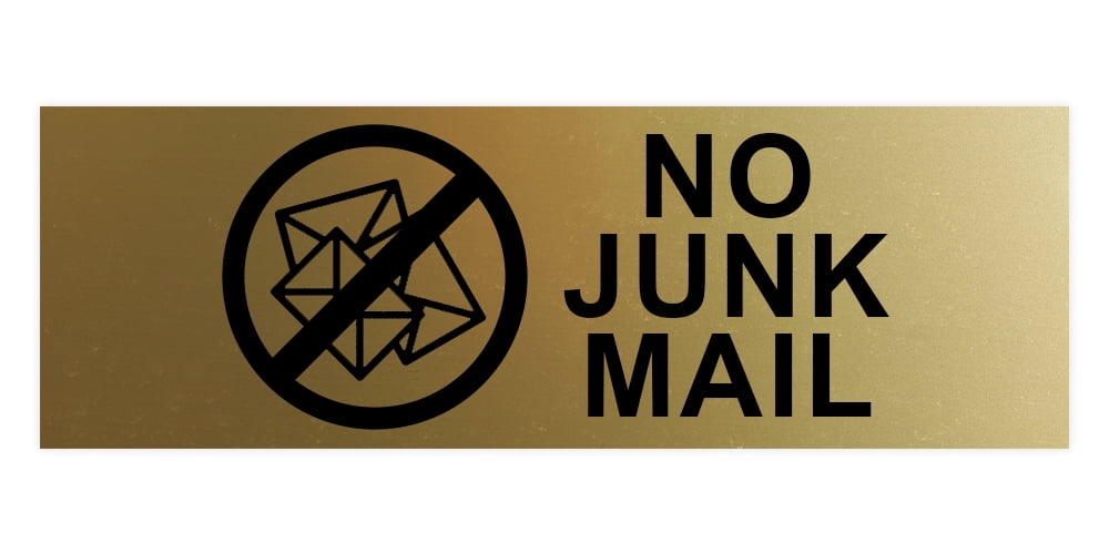 Basic No Junk Mail Sign (Brushed Gold) - Large - Walmart.com