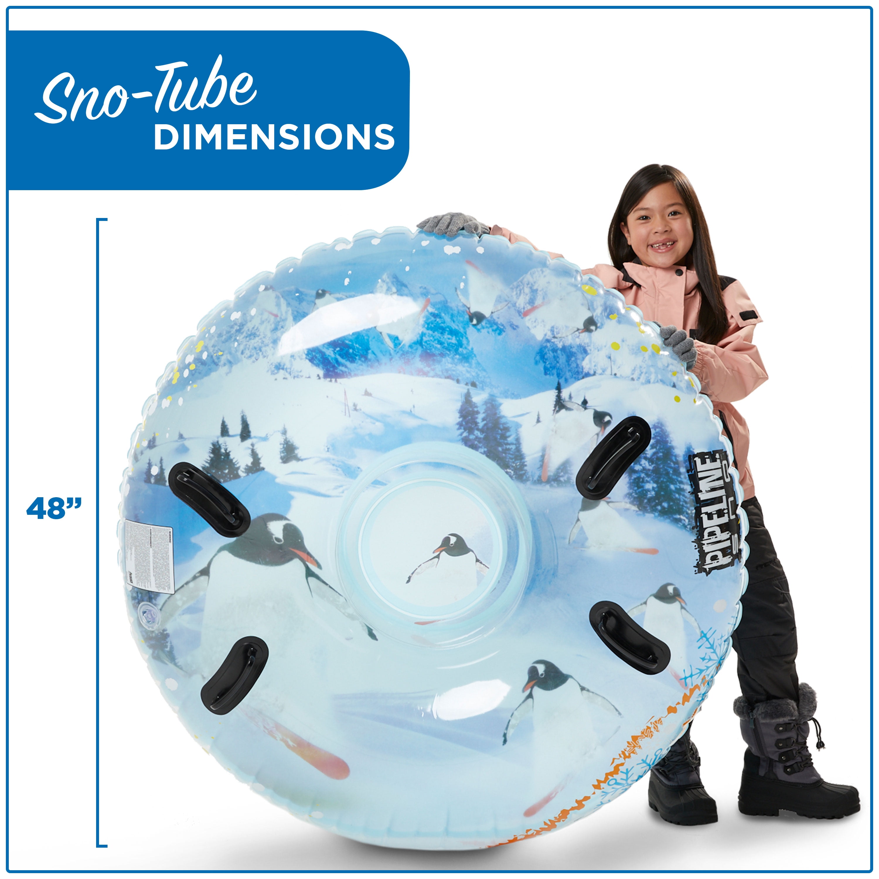 Pipeline Sno 48 in. Inflatable Mega Air Transparent Snow Sled Tube ...