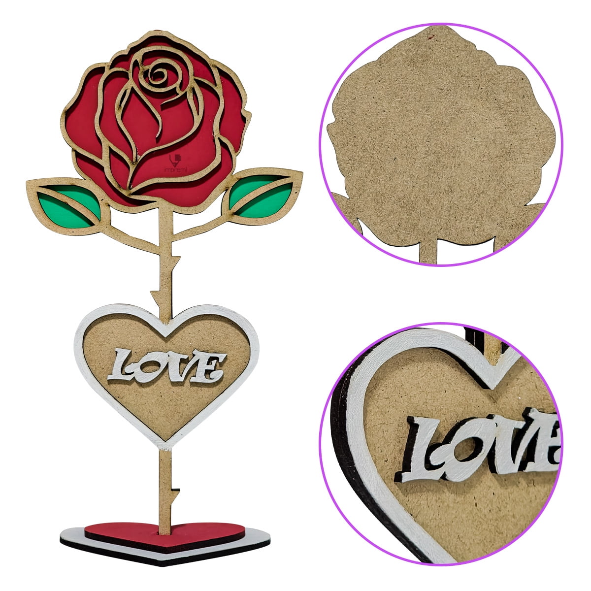 Rosa de Madera pintada a mano Regalo recuerdo Impremli | Walmart en línea