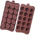 2PCS-15 Cavity Flower Non-Stick Candy Silicone Moulds 15-Cavity Mini ...