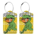 Coaee T-Rex Playing Football Untethered Leather Luggage Tags for ...