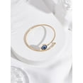 1Pc Alloy Cuff Bangles for Women Flat Round with Blue Golden - Walmart.com