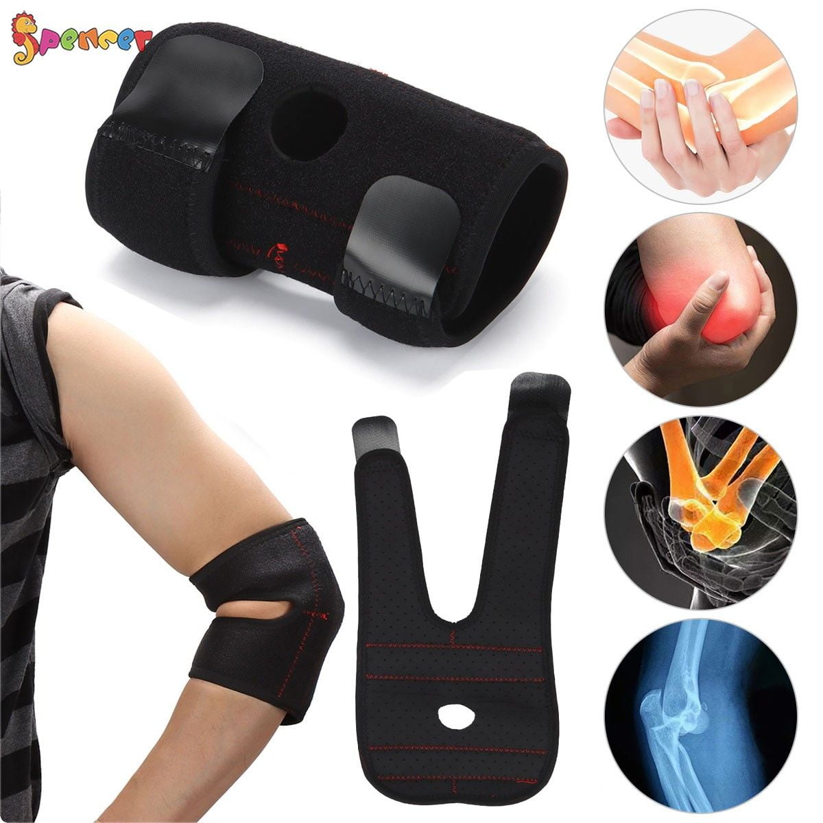 Spencer Adjustable Elbow Brace Support Breathable Compression Arm ...