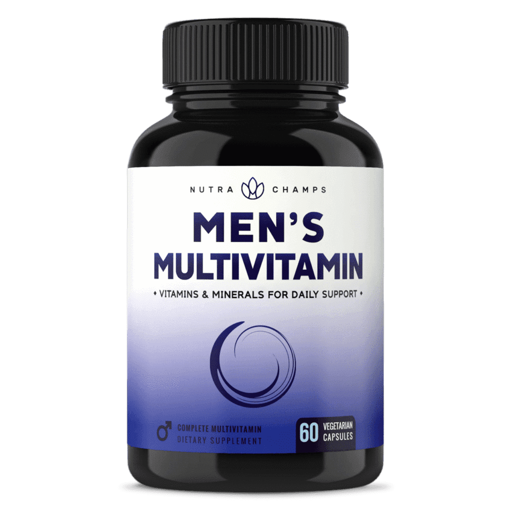Mens Daily Multivitamin Supplement Vegan Capsules With Biotin