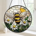 Bee Daisy Moon Window Hanging Stained Glass Suncatcher Decor, Floral ...
