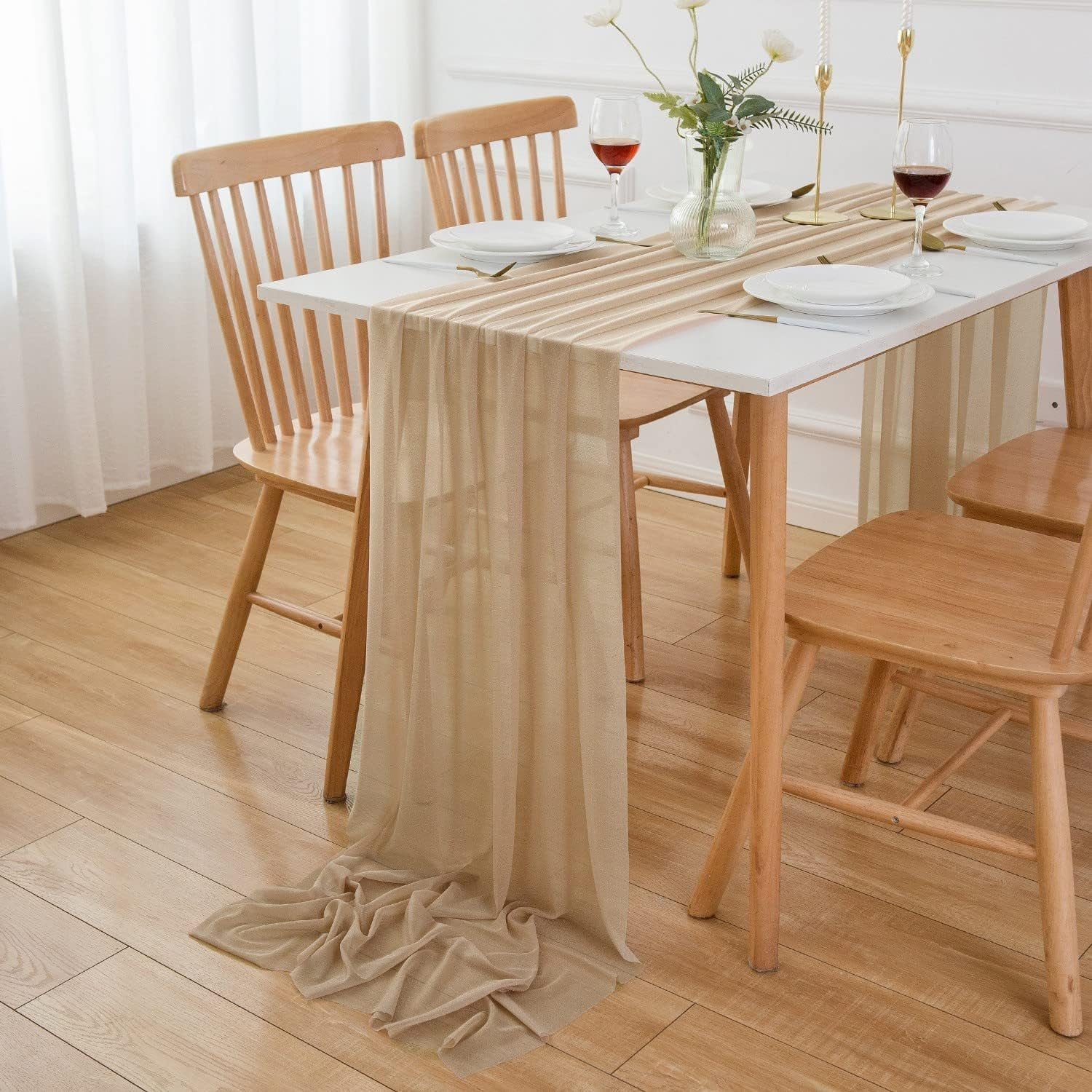 Click here for Unbranded Table Runner Red Chiffon Table Runner 27... prices