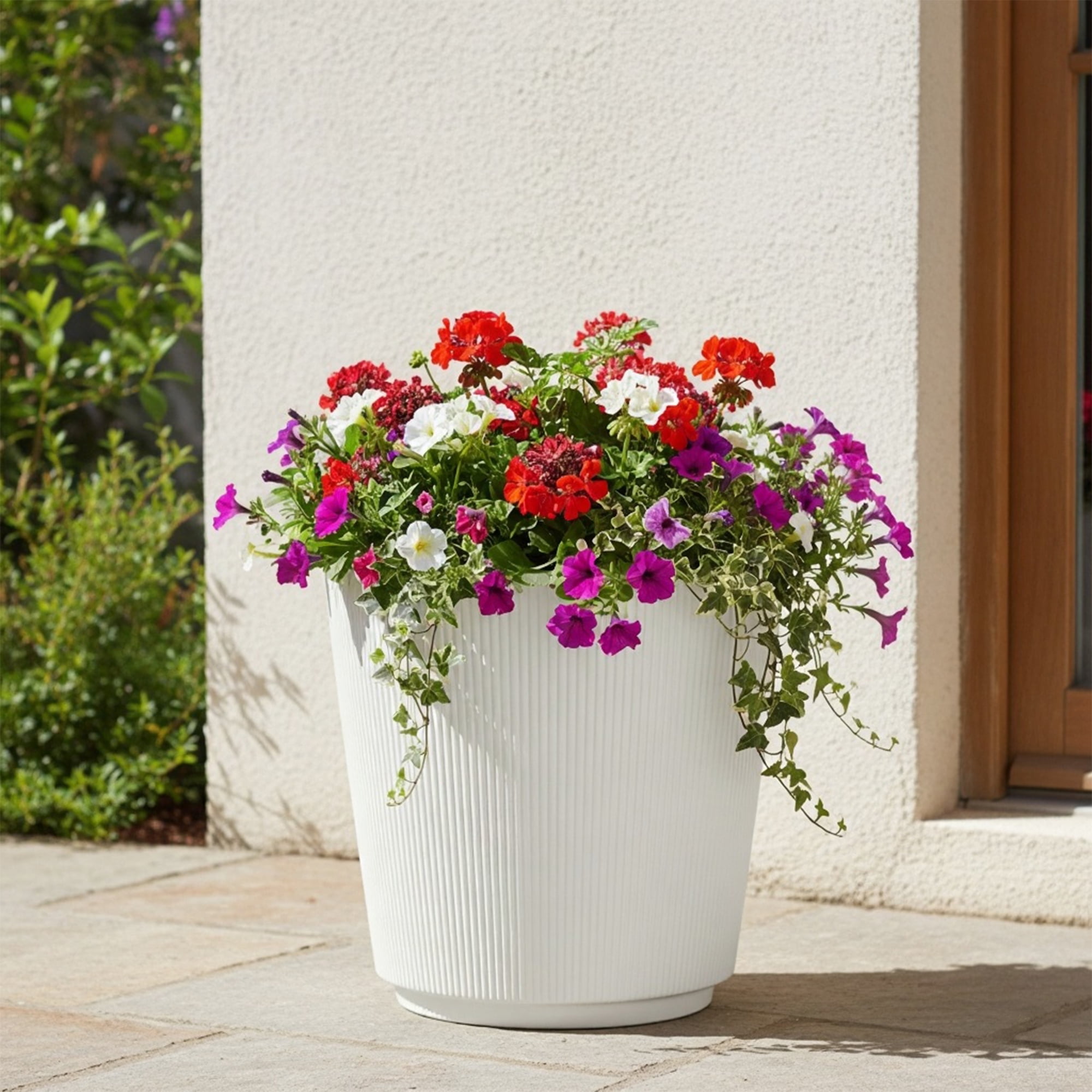 Click here for Mainstays16in Fluted Resin Planter  White 16 In prices