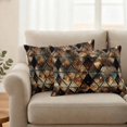 Brown Teal Geometric Outdoor Pillow Covers 20"x12" Set of 2,Waterproof ...