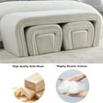 46" W Modern Ottoman Bench Set, Upholstered Nesting Bench Including ...