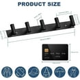Hat and Coat Wall Mount Rack 5 Hooks for Robes, Bags, Keys, Towels ...