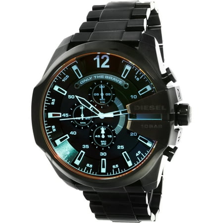 Diesel Men's Mega Chief DZ4318 Black Stainless-Steel Plated Japanese ...
