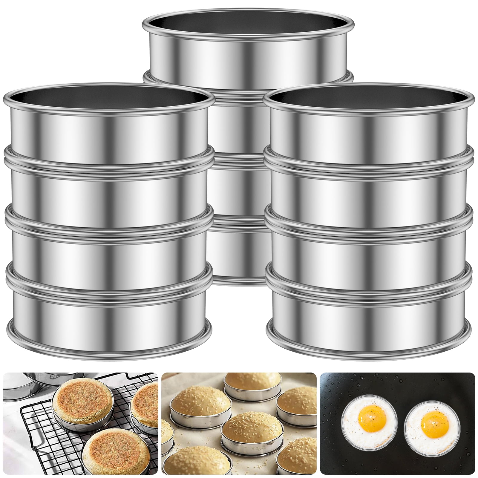 Click here for Grusce 12pcs English Muffin Rings 304 Stainless St... prices