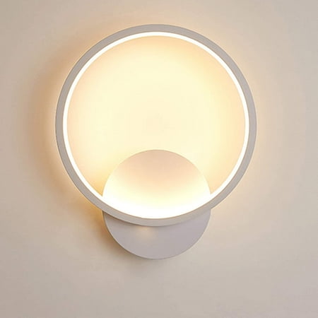 JOYWEI LED Indoor Wall Light 12W Modern Round Wall Lamp Warm White ...