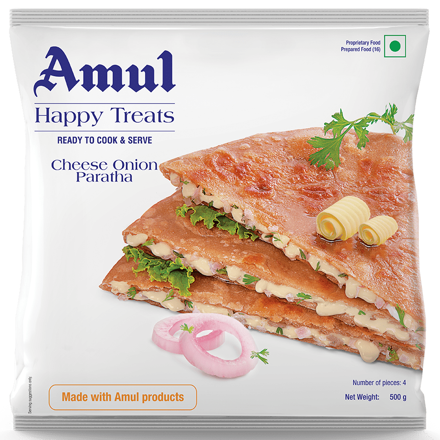 Amul Cheese Onion Paratha 500g, Delicious Indian flatbread stuffed with ...