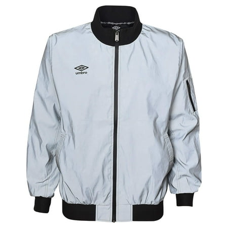 Umbro Men's Full Zip Reflective Jacket, Silver Reflective Medium ...