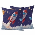 Cartoon Rocket Outdoor Waterproof Throw Pillow Covers 24x24 Set of 2 ...