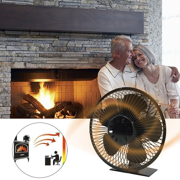 Snorda Wood Stove Fan Heat Powered,5 Blades Motors Fireplace Fan ...