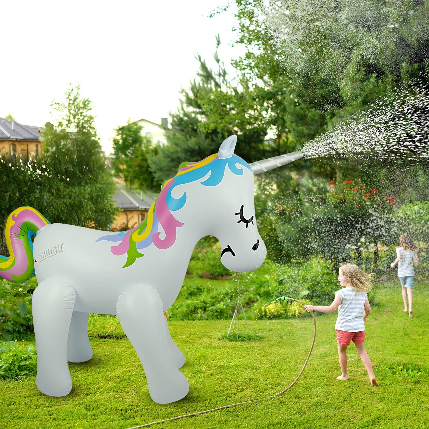 Giant Inflatable Unicorn Sprinkler Unicorn Water Toys for Summer Yard ...