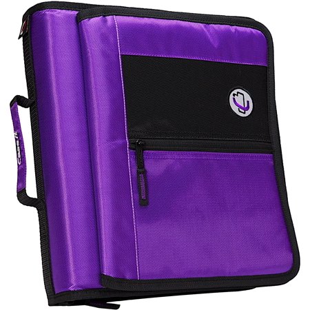 Case-it 2-Inch Round Ring Zipper Binder with Velcro Messenger Front ...