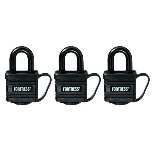 Master Lock 1804TRI 1-9/16" Black Weatherproof Padlocks 3 Count ...