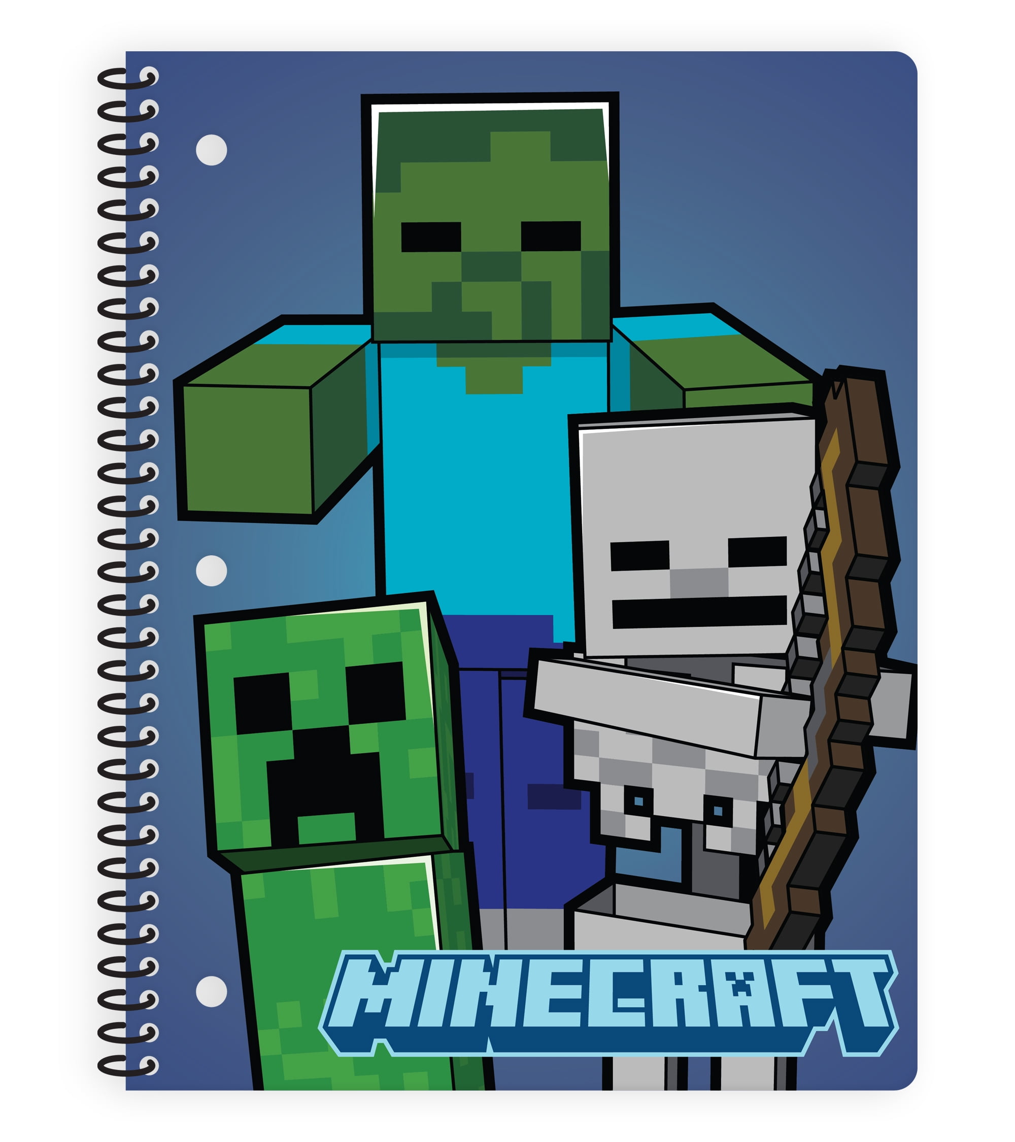 Minecraft 1-Subject Spiral Notebook, Wide Ruled, 80 Sheets, Multi-Color ...