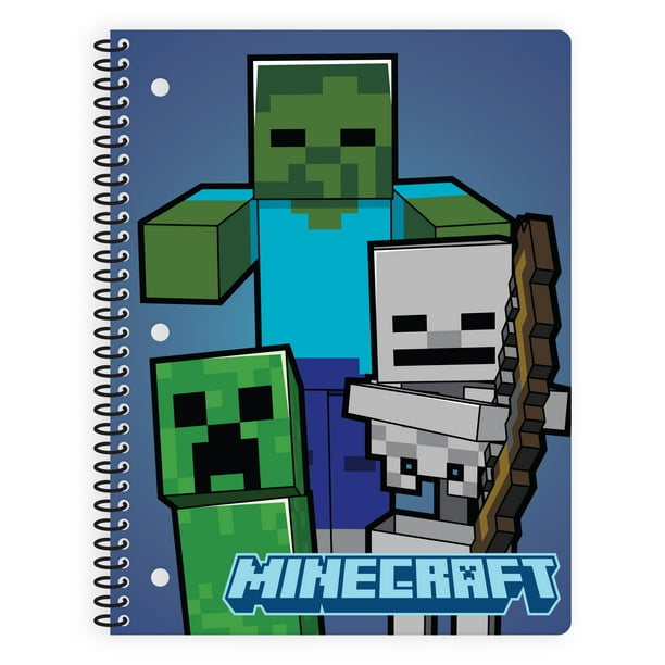 Minecraft 1-Subject Spiral Notebook, Wide Ruled, 80 Sheets, Multi-Color ...