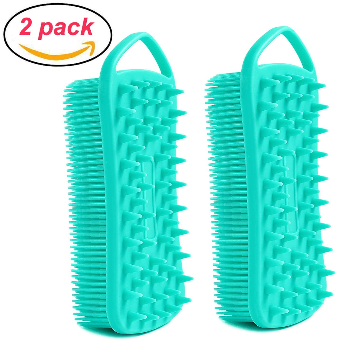 Coolmade Hand Skin Back Scrubbing Bath Tool Set, Double Sided Silicone ...
